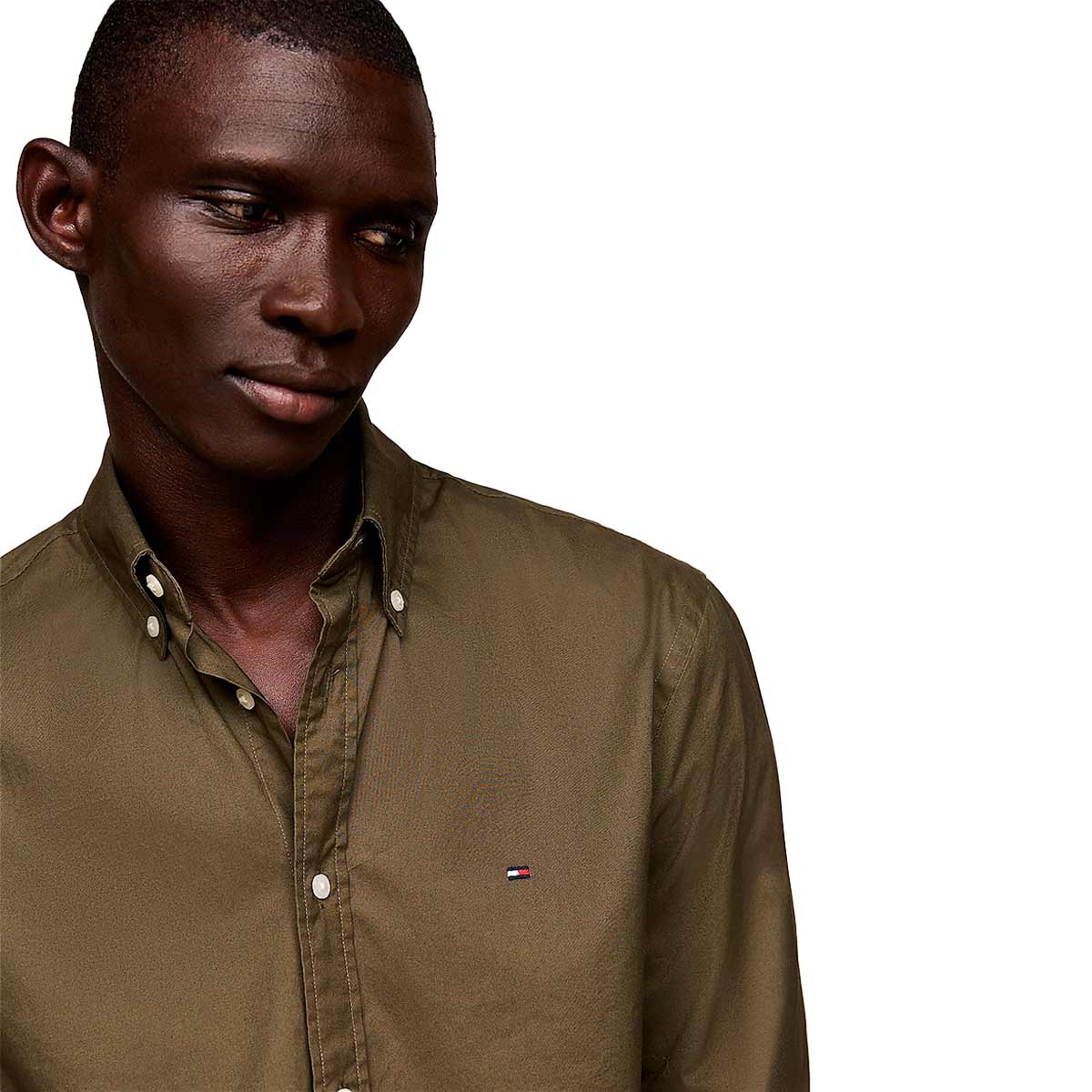 Camisa casual para caballero Tommy Hilfiger verde mw0mw30934-rbn - La ...