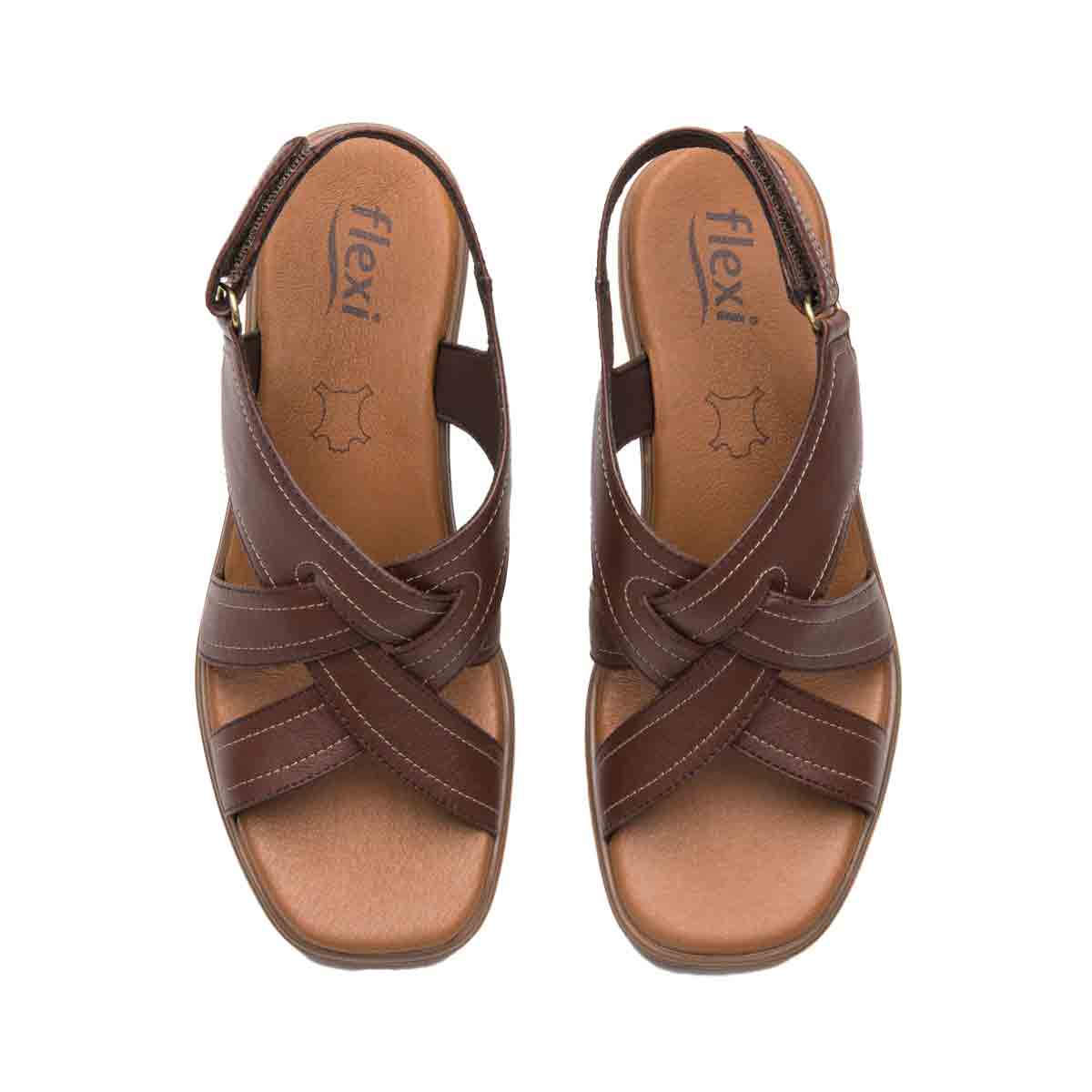 Sandalia de tacón para dama Flexi café 133504 - La Marina Tienda en línea