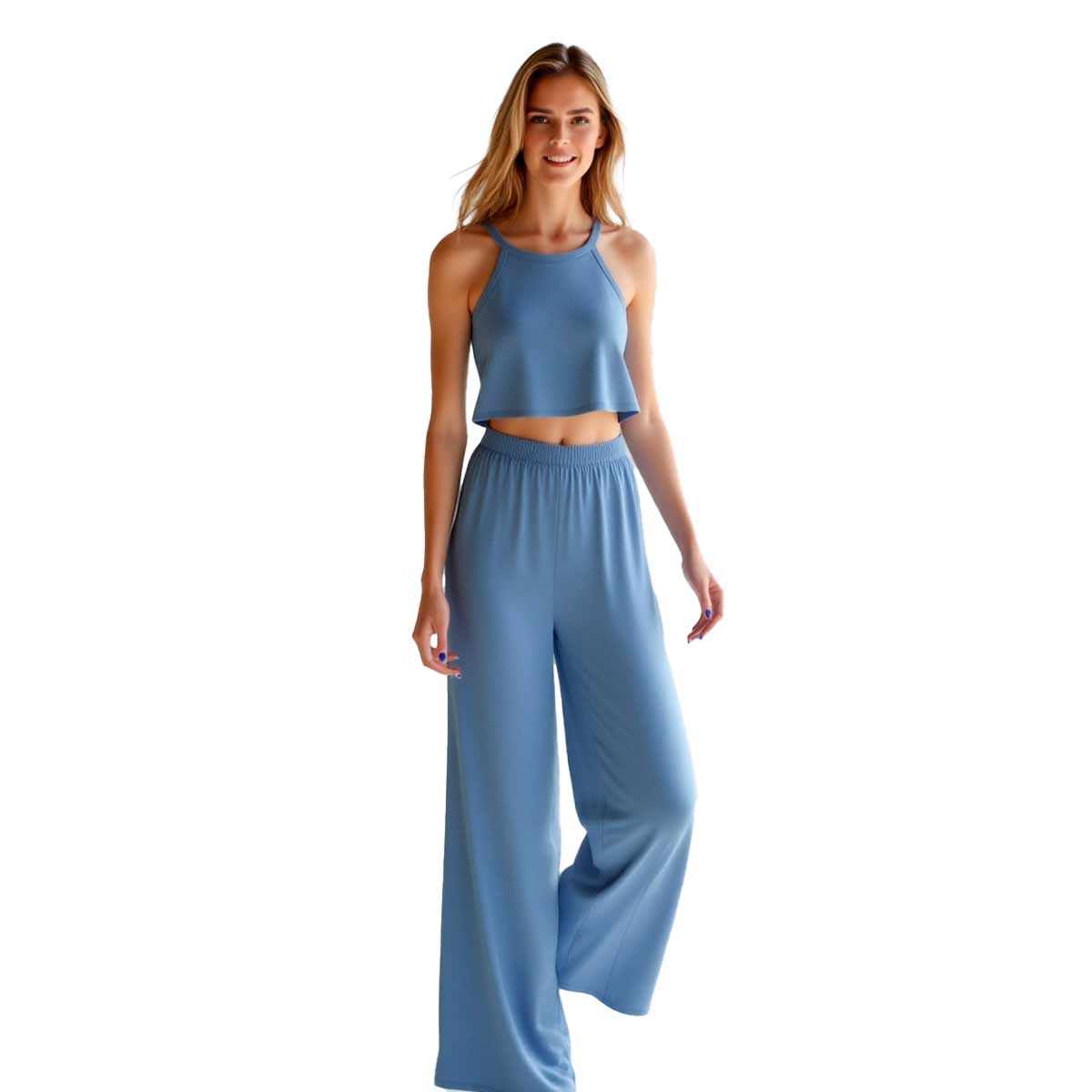 Pantalón Mako & Co azul para dama mkmp0005 - La Marina Tienda en línea