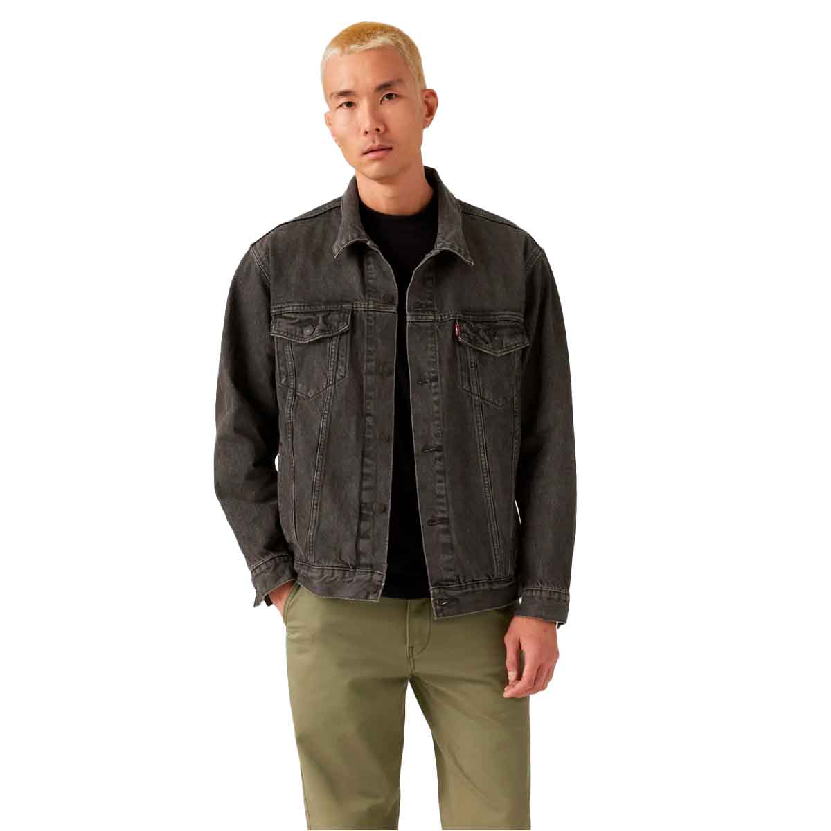 Chamarra de mezclilla Levis negro para caballero A5782-0068 - La Marina ...