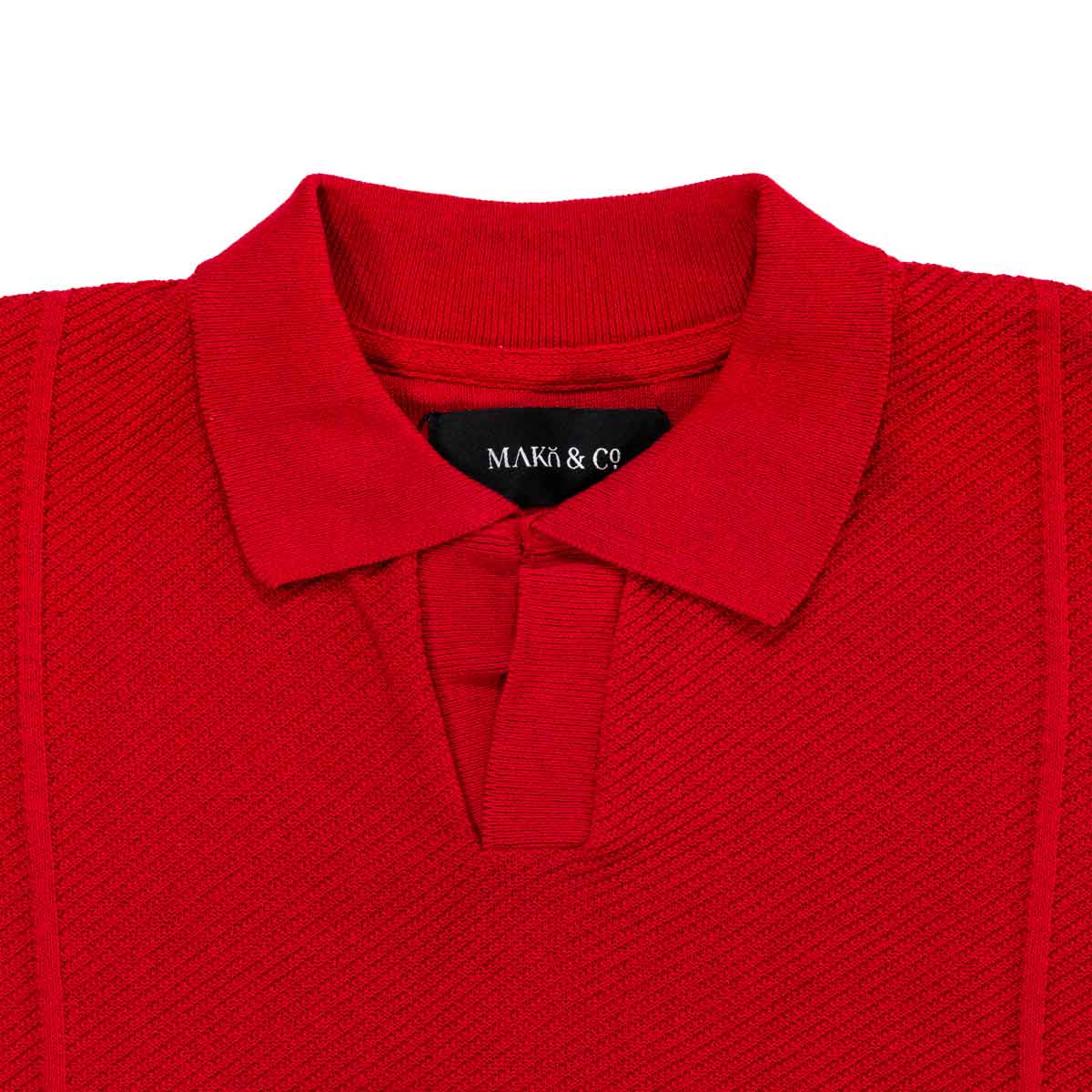Playera tipo polo Mako & Co rojo para caballero MKHC0028