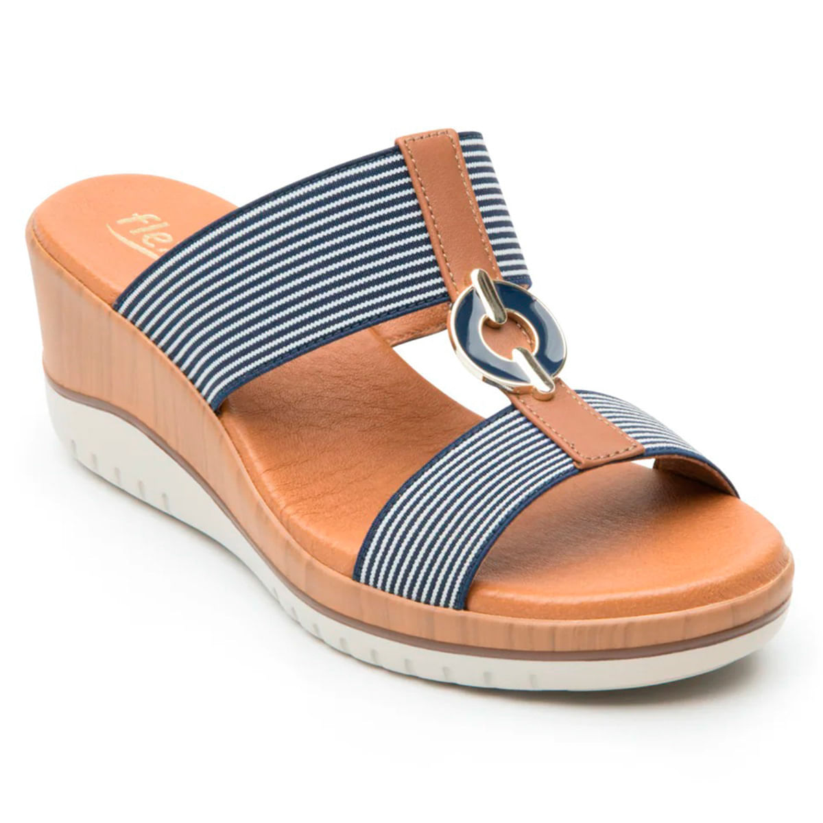 Sandalia Con Plataforma Para Dama Flexi Azul 113306-113313 - La Marina