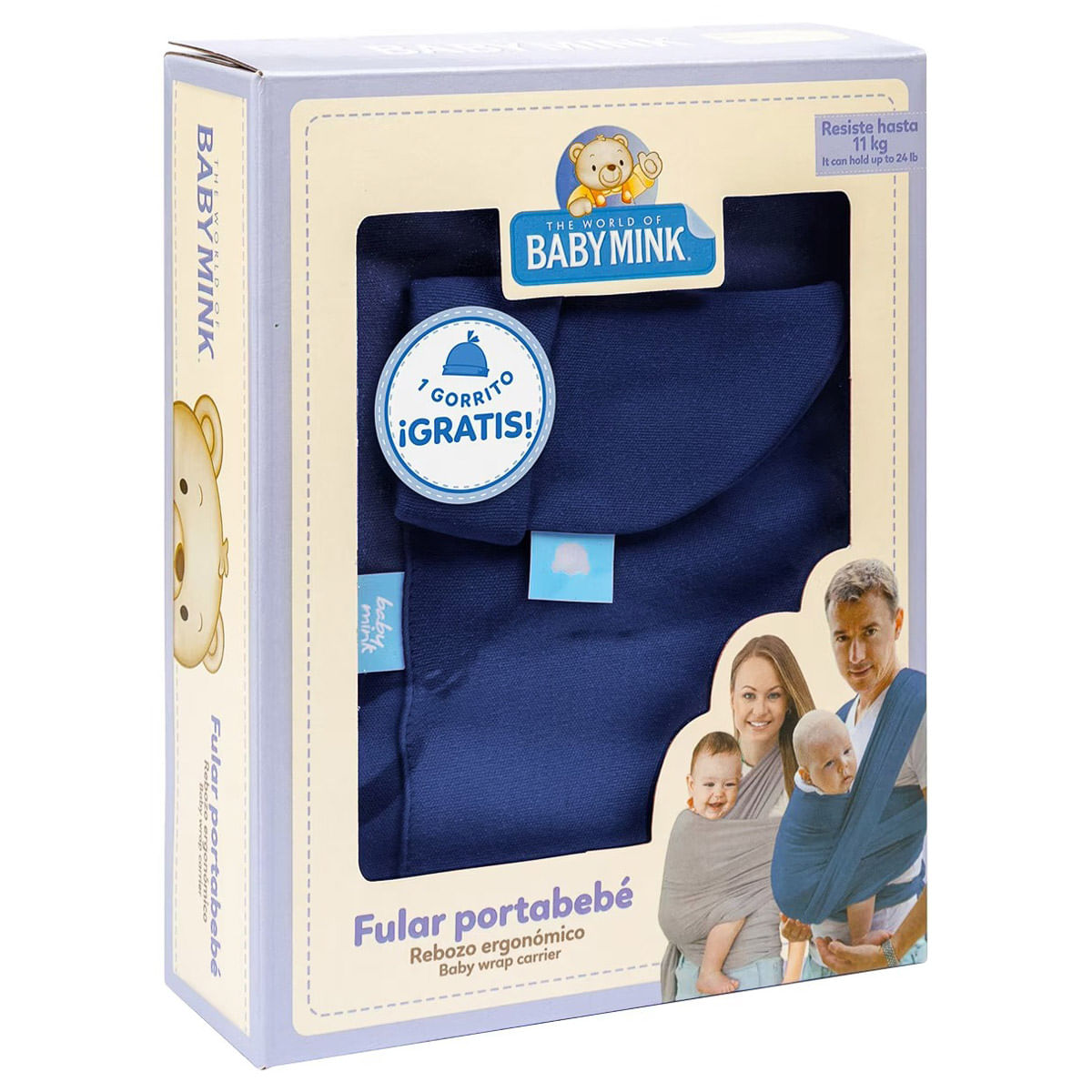 Fular para bebé Baby Mink azul marino bm07e - La Marina