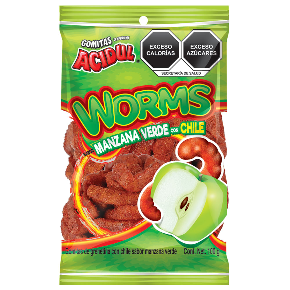 Gomitas enchiladas sabor manzana verde Acidul 100 gr - La Marina Tienda ...