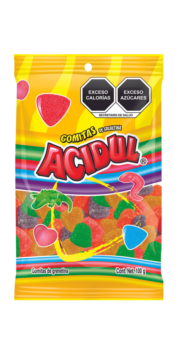 Gomitas sabores frutales Acidul 100 gr - La Marina Tienda en línea